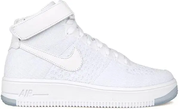 Nike Air Force 1 Flyknit High-top Sneakers - White/whiteone-colorpure Platinum