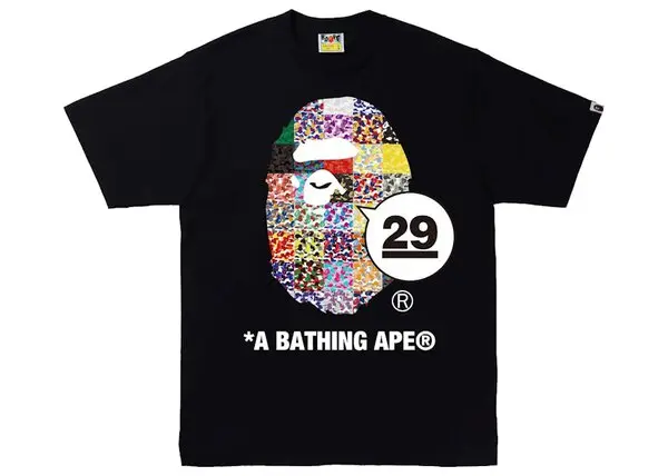 A BATHING APE 29th Anniversary Ape Head Tee Shirt - Black