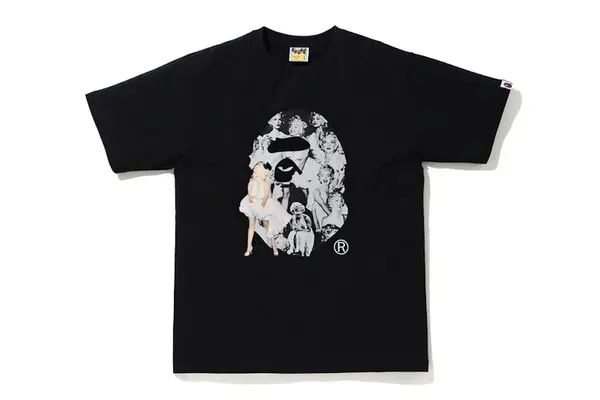 A BATHING APE X Marilyn Monroe Big Ape Head Tee Shirt - Black