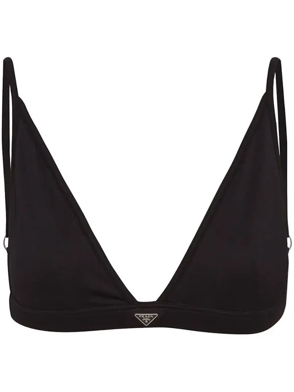 Prada Non Wired Stretch Jersey Bra - Black