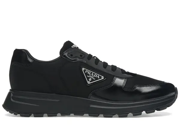 Prada Prax 01 Re-nylon And Brushed Leather Sneakers - Black