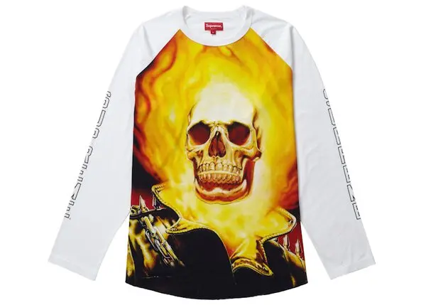 Supreme Ghost Rider Raglan Long Sleeve Top