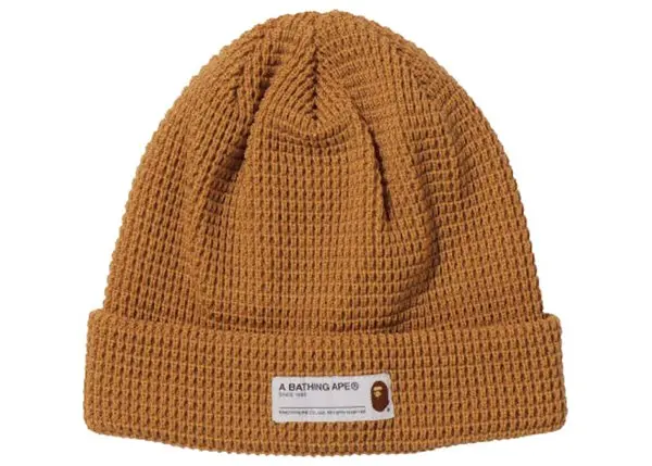 BAPE A Bathing Ape Waffle Knit Cap - Beige