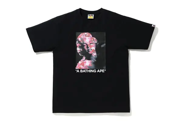 A BATHING APE X Marilyn Monroe Portrait Tee Shirt - Black
