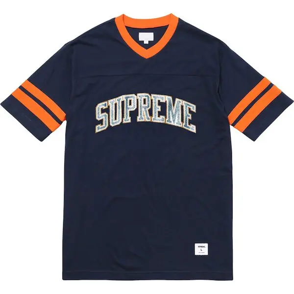 Supreme Glitter Arc Football Top - Navy Blue