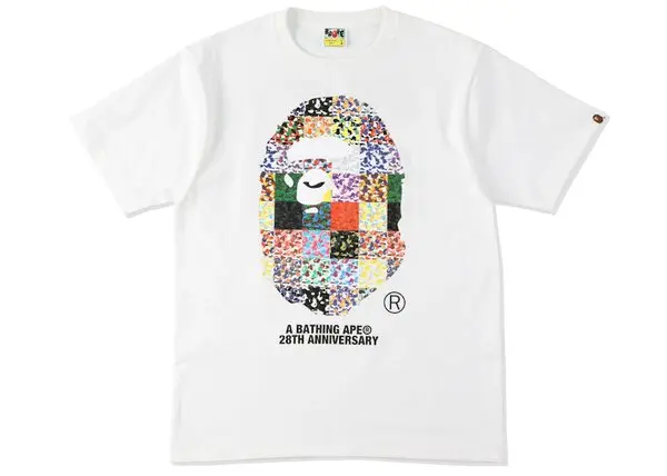 A BATHING APE 28th Anniversary Ape Head Tee Shirt - White