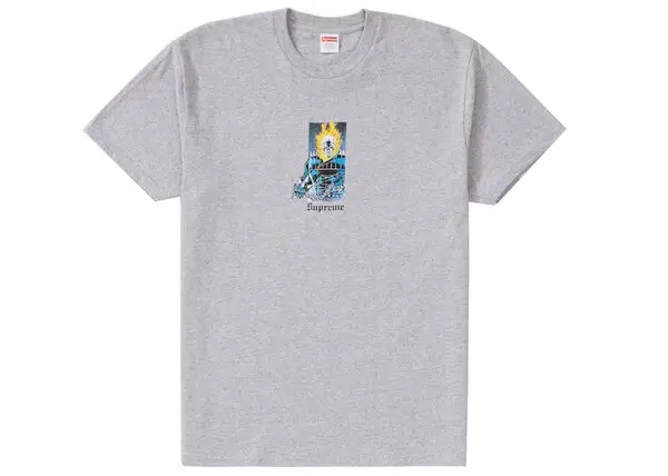 Supreme Ghost Rider Tee Shirt - Heather Grey