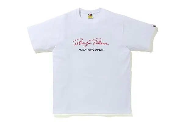A BATHING APE X Marilyn Monroe Signature Tee Shirt - White