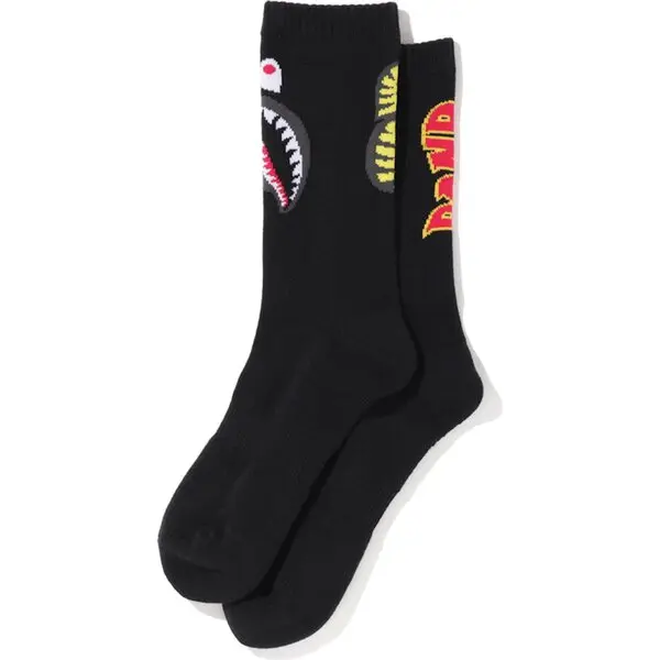 A BATHING APE 2nd Shark Socks - Black