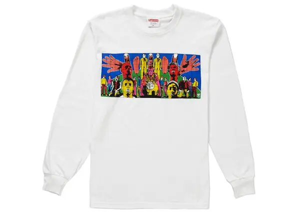 Supreme Gilbert & George Death After Life Long Sleeve Tee Shirt - White