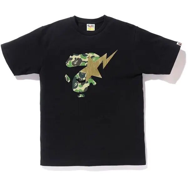 A BATHING APE Abc Ape Face On Sta Tee Shirt - Black/green