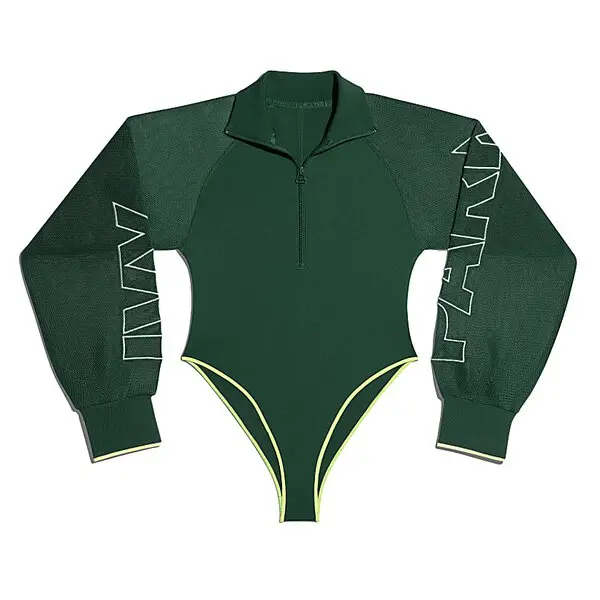 Adidas Ivy Park Mesh Sleeve Bodysuit - Dark Green
