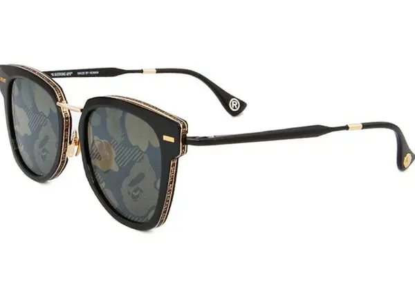 A BATHING APE Sunglasses - Black/gold