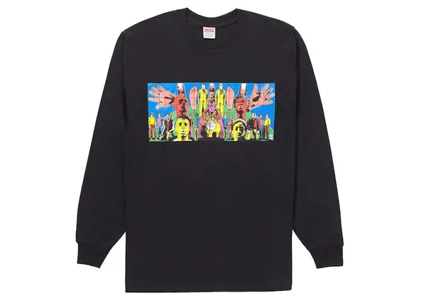Supreme Gilbert & George Death After Life Long Sleeve Tee Shirt - Black