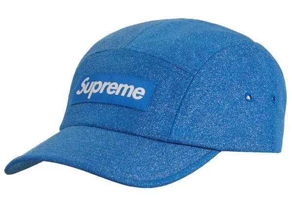 Supreme Glitter Cordura Camp Cap - Light Royal