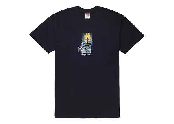 Supreme Ghost Rider Tee Shirt - Navy Blue