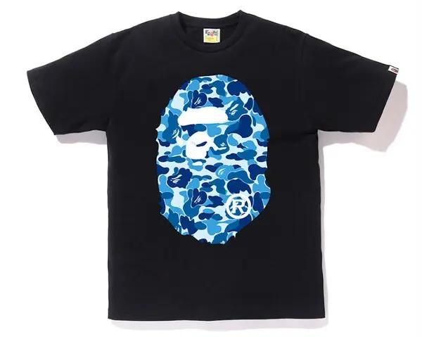 A BATHING APE Abc Big Ape Head Tee Shirt - Black/blue