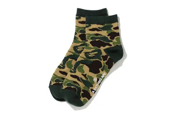 A BATHING APE Abc Camo Ankle Socks - Green