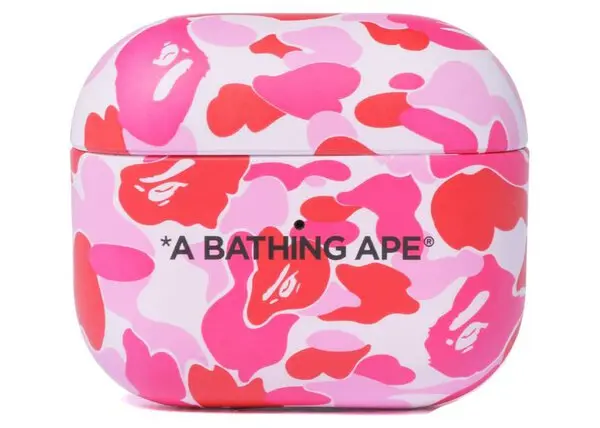 A BATHING APE Abc Camo Airpods Case - Pink