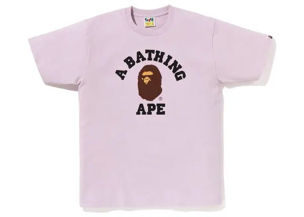 A BATHING APE Pigment College Tee Shirt - Purple