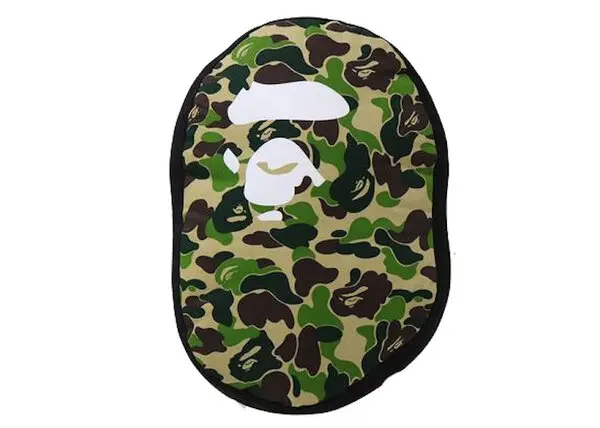 A BATHING APE Abc Camo Ape Head Cushion - Green
