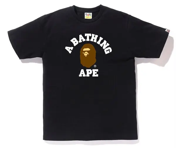 A BATHING APE Pigment College Tee Shirt - Black