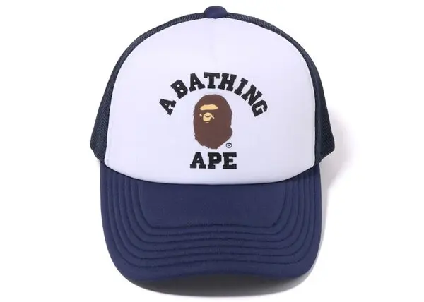 A BATHING APE College Mesh Cap - Navy Blue