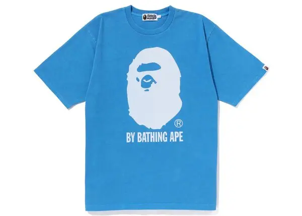 A BATHING APE Overdye Bathing Ape Relaxed Fit Tee Shirt - Blue