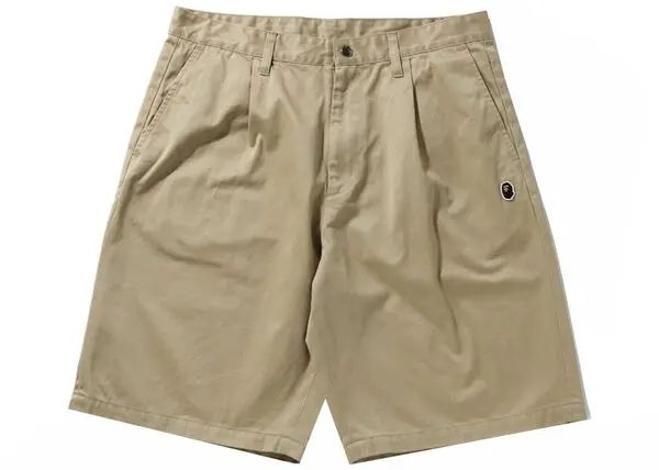 A BATHING APE One Point Wide Fit Chino Shorts - Beige