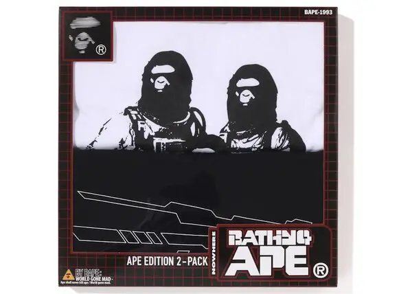 A BATHING APE Package Box #1 Tee Shirt - Black White