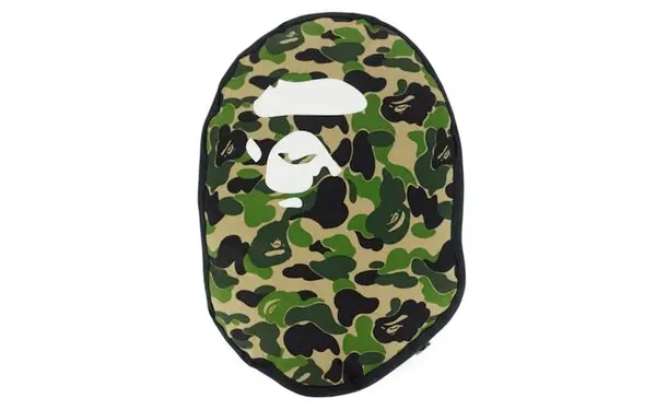 A BATHING APE Abc Camo Apehead Pillow - Green