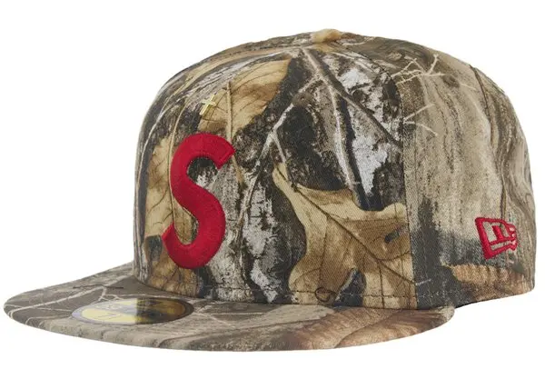 Supreme Gold Cross S Logo New Era Fitted Cap - Realtree Camo