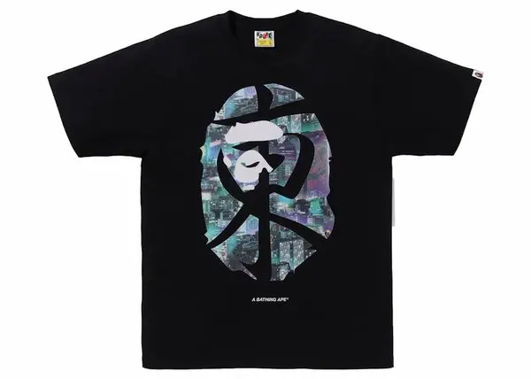 A BATHING APE Neon Tokyo Tee Shirt - Black
