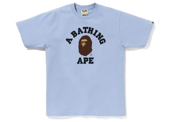 A BATHING APE Pigment College Tee Shirt - Sax