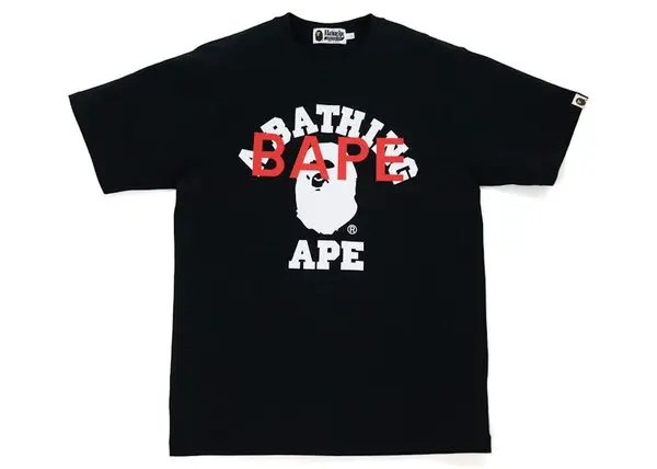 A BATHING APE Print Tee Shirt - Black