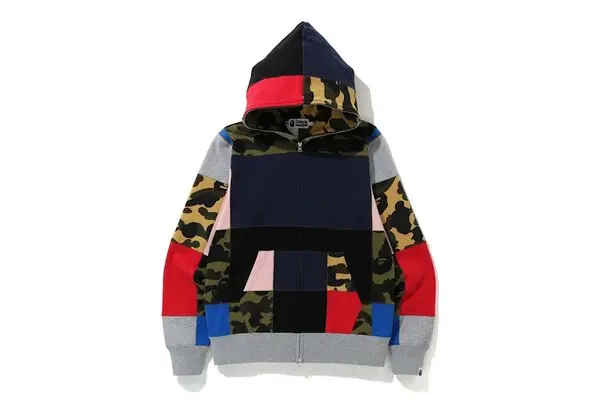 A BATHING APE Patchwork Full Zip Hoodie - Multicolor
