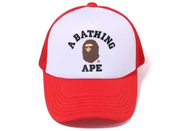 A BATHING APE College Mesh Cap - Red
