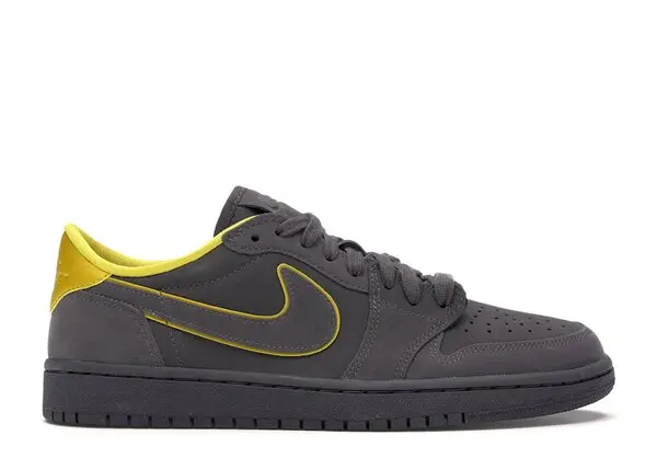 JORDAN 1 Retro Low Sneakers - Thunder Grey/bright Citron/white