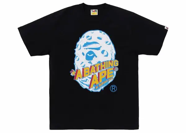 A BATHING APE Moon Ape Head Tee Shirt - Black