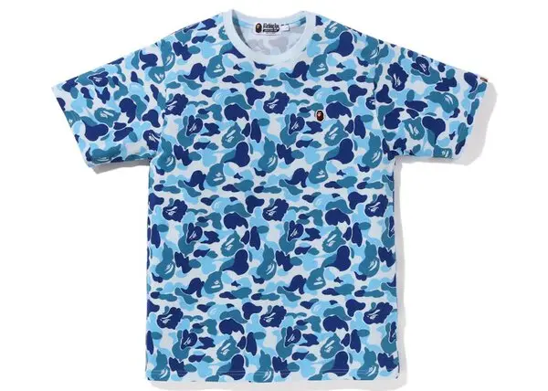 A BATHING APE Abc Camo Ape Head One Point Tee Shirt - Blue