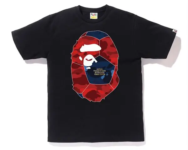 A BATHING APE Performance Camo Ape Head Tee Shirt - Black