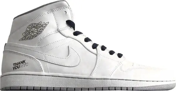 JORDAN 1 Retro Mid Jeter Day Sneakers - White/wolf Grey
