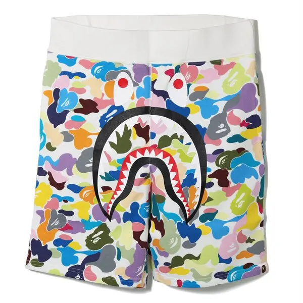 A BATHING APE Camo Shark Sweat Shorts