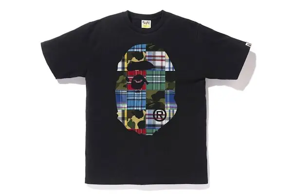 BAPE Patchwork Big Ape Head Tee Shirt - Black