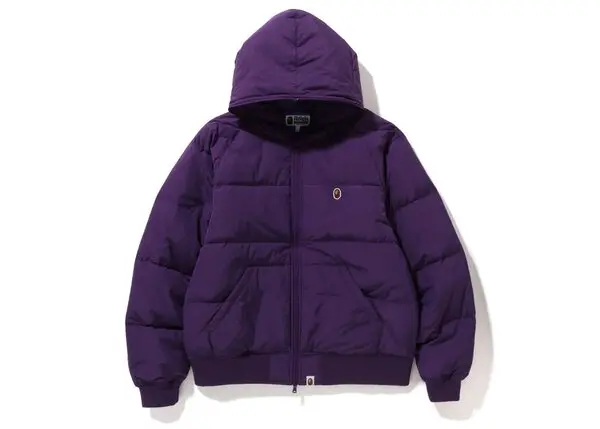 A BATHING APE One Point Hoodie Down Jacket - Purple