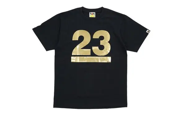 A BATHING APE Nw23 Gold Foil Logo Tee Shirt - Black