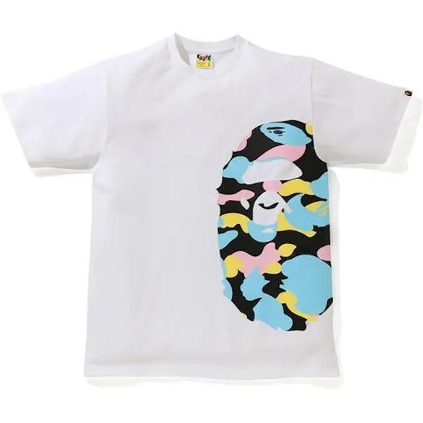 A BATHING APE New Camo Side Big Ape Head Tee Shirt - White
