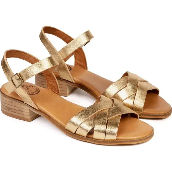 Penelope Chilvers Shepherdess Ankle Strap Sandal - Gold