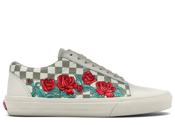 VANS Old Skool Rose Embroidery Sneakers - Marshmallow/turtledove