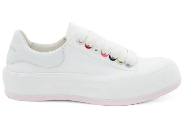 Alexander McQueen Deck Skate Plimsoll Lace-up Sneakers - White